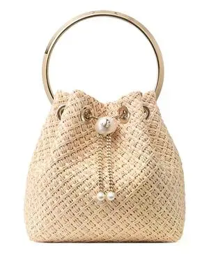 JIMMY CHOO Bon Bon Interwoven Bucket Bag