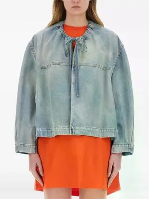 MSGM Drawstring-collar Denim Jacket - Blue