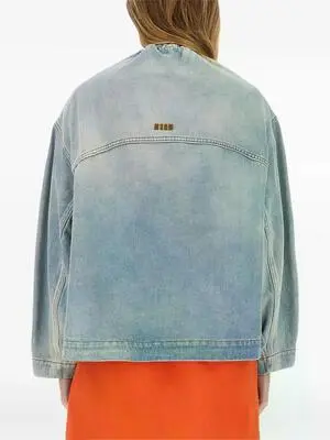 MSGM Drawstring-collar Denim Jacket - Blue