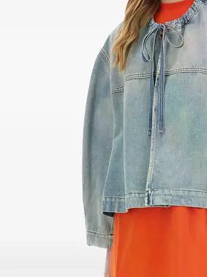 MSGM Drawstring-collar Denim Jacket - Blue