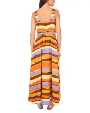 Vince Camuto Striped Square Neck Midi Dress