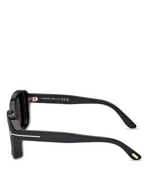 TOM FORD Square Sunglasses, 52mm - Black/smoke