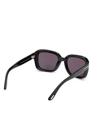 TOM FORD Square Sunglasses, 52mm - Black/smoke
