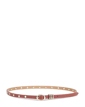 Ettika Classic Studded Leather Belt - Cognac