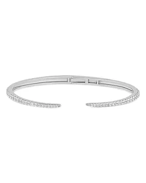 KENNETH JAY LANE Pave Open Spike Cuff Bracelet - Silver
