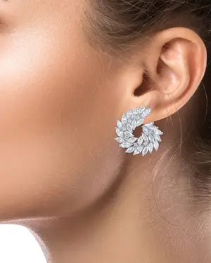 KENNETH JAY LANE Round And Marquise Cubic Zirconia Swirl Earrings