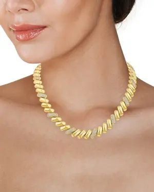 KENNETH JAY LANE Pave Link Collar Necklace