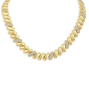 KENNETH JAY LANE Pave Link Collar Necklace