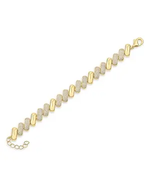 KENNETH JAY LANE Pave Bar Flex Bracelet - Gold