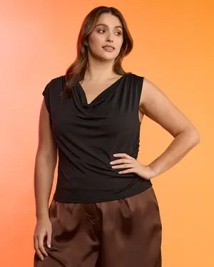 ESTELLE Dune Asymmetric Sleeveless Top