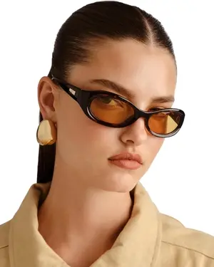 Le Specs Nightcrawler Oval Sunglasses 55mm - Tortoise