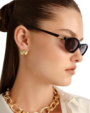 Le Specs Duskfall Oval Sunglasses - Black