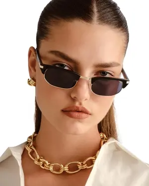 Le Specs Nightingale D-frame Sunglasses 51mm - Black