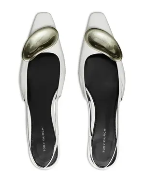 Tory Burch Patos Slingback Flats - Cloud