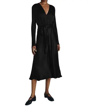 GHOST LONDON Meryl Satin Midi Dress - Black