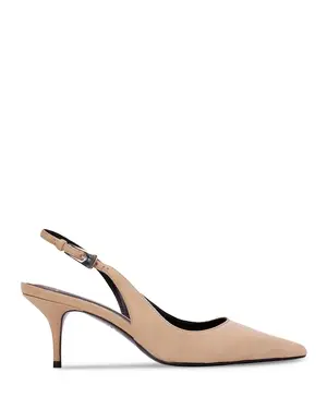 BLACK SUEDE STUDIO Pointed Slingback Pumps