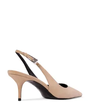 BLACK SUEDE STUDIO Pointed Slingback Pumps