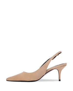 BLACK SUEDE STUDIO Pointed Slingback Pumps