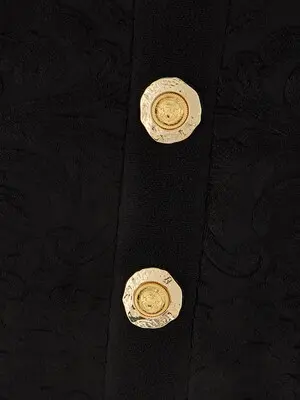 Balmain Cropped Button-embellished Jacquard Top
