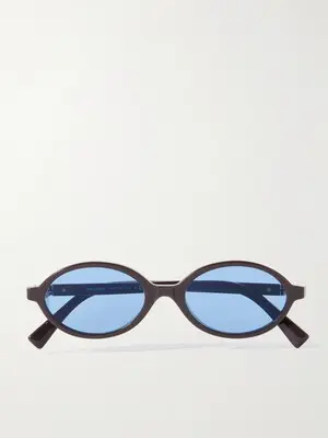 Miu Miu Oval-frame Acetate Sunglasses - Brown