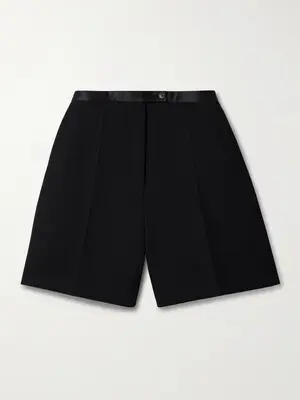 Khaite Micha Satin-trimmed Crepe Shorts