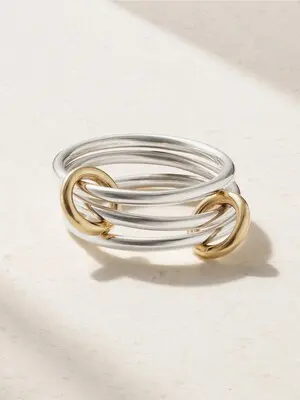 SPINELLI KILCOLLIN Solarium Set Of Three Sterling And 18-karat Gold Rings - Silver