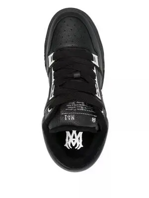 Amiri Logo-embellished Leather Sneakers - Black