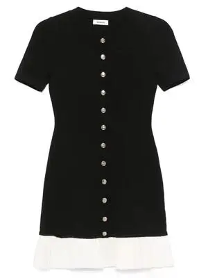 Sandro Pleated Mini Dress - Black