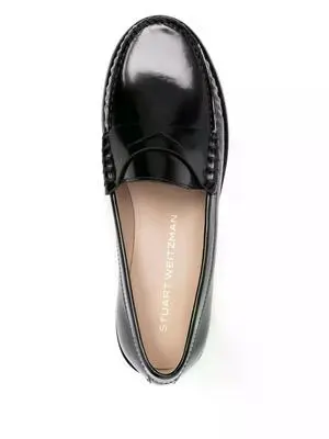 STUART WEITZMAN Leather Loafers - Black
