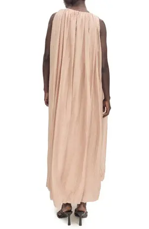 Mango Gathered Belted Maxi Dress