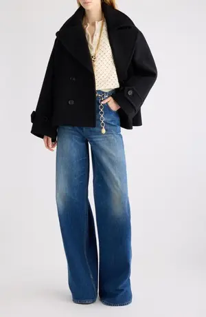 Chloé Oversized Double-breasted Wool-blend Coat