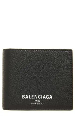 Balenciaga Leather Bifold Wallet - Black
