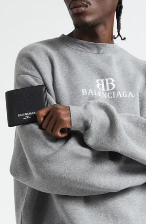 Balenciaga Leather Bifold Wallet - Black