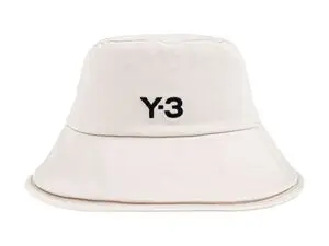 Y3 3 Strp B Bucket Hat - Talc