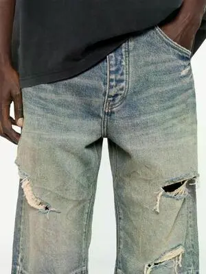 PURPLE BRAND Distressed Wide-leg Jeans