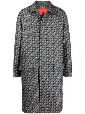 FERRARI Graphic-print Single-breasted Coat