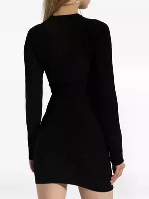 Balmain Ribbed Long-sleeve Dress