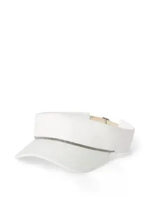 Brunello Cucinelli Crystal-embellished Visor - White