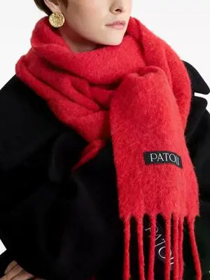 PATOU Fringed Scarf - Red