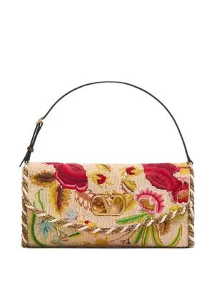 Valentino Garavani Embroidered Shoulder Bag - Neutrals