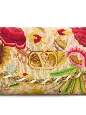 Valentino Garavani Embroidered Shoulder Bag - Neutrals