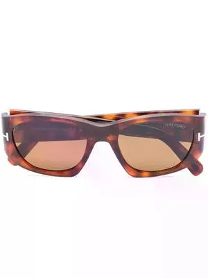 TOM FORD Leopard-print Sunglasses - Brown
