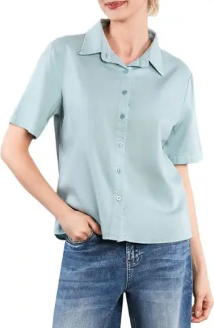HINT OF BLU Button-up Shirt - Sea Blue