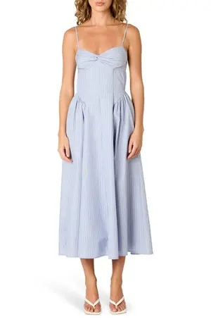 NIA Destene Stripe Sundress - Slate Blue