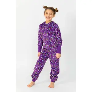 PREPPY GOOSE Flash Printed Plush Jumpsuit - Purple