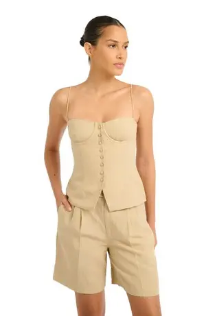 Onia Air Linen Underwire Corset Top