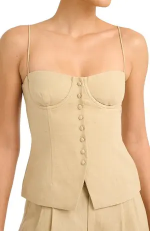 Onia Air Linen Underwire Corset Top