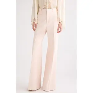 Chloé Virgin Wool Wide-leg Trousers - Biscuit Pink