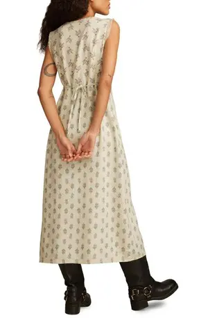 Lucky Brand Floral Linen Blend Midi Dress In Sage Multi - 33% Off |  Editorialist