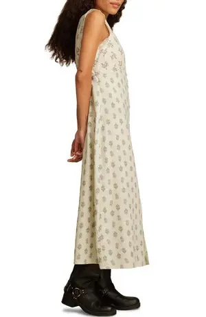 Lucky Brand Floral Linen Blend Midi Dress In Sage Multi - 33% Off |  Editorialist